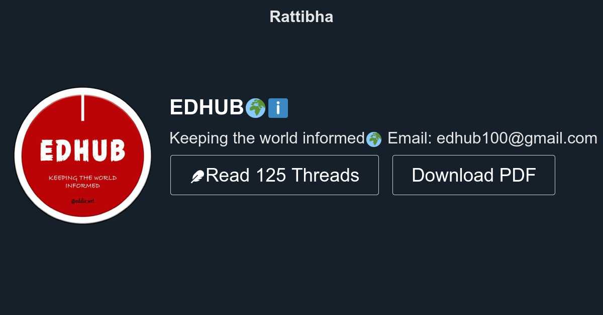 Threads from EDHUB🌍ℹ - Rattibha