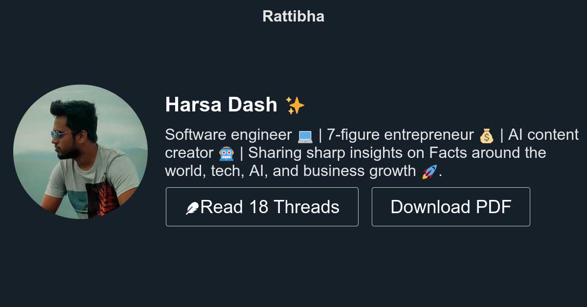 Threads from Harsa Dash - Rattibha