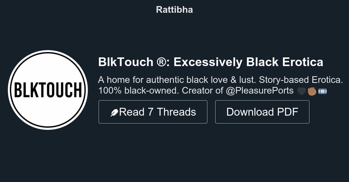 Threads from BlkTouch ®: Excessively Black Erotica - Rattibha