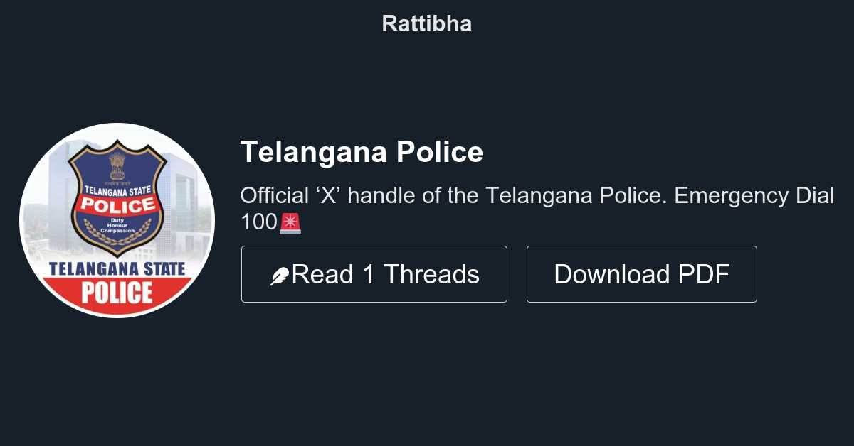 Threads from Telangana Police - Rattibha