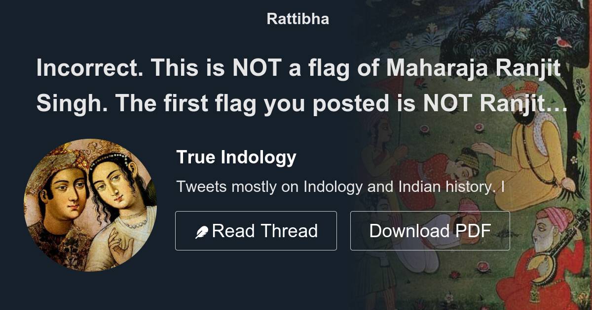 Incorrect. This is NOT a flag of Maharaja Ranjit Singh. The first flag you posted is NOT Ranjit ...