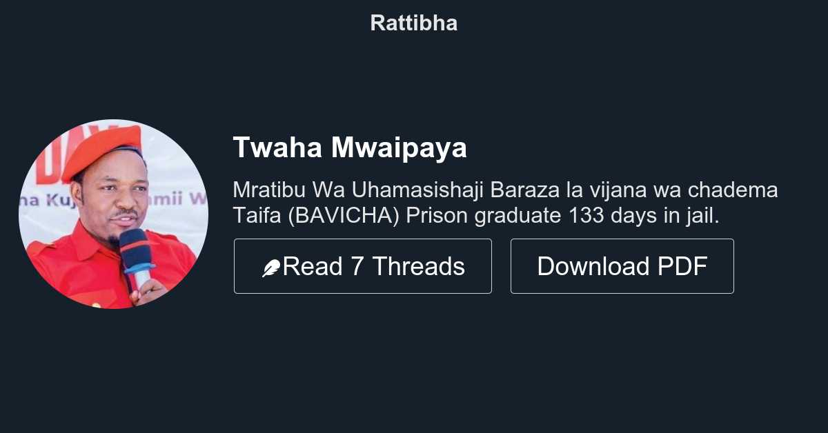 Threads from Twaha Mwaipaya - Rattibha