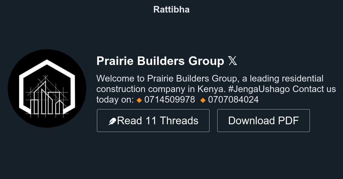 Threads from Prairie Builders Group 𝕏 - Rattibha