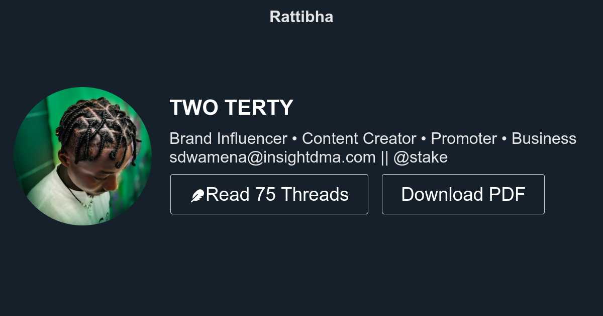 Threads from TWO TERTY - Rattibha