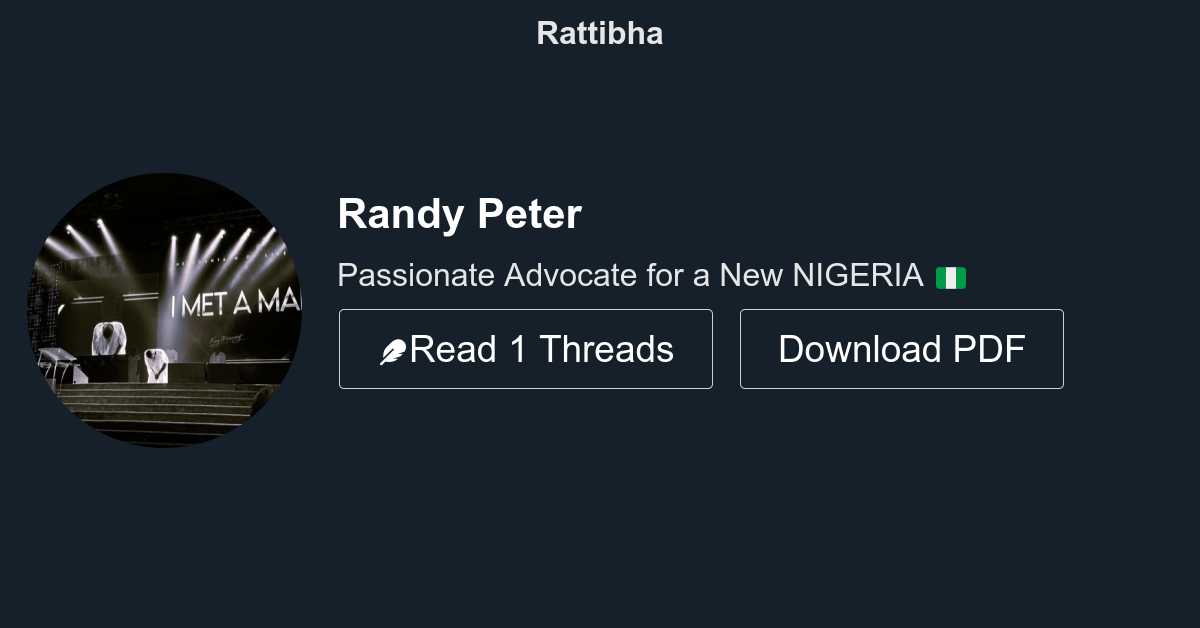 Threads from Randy Peter - Rattibha
