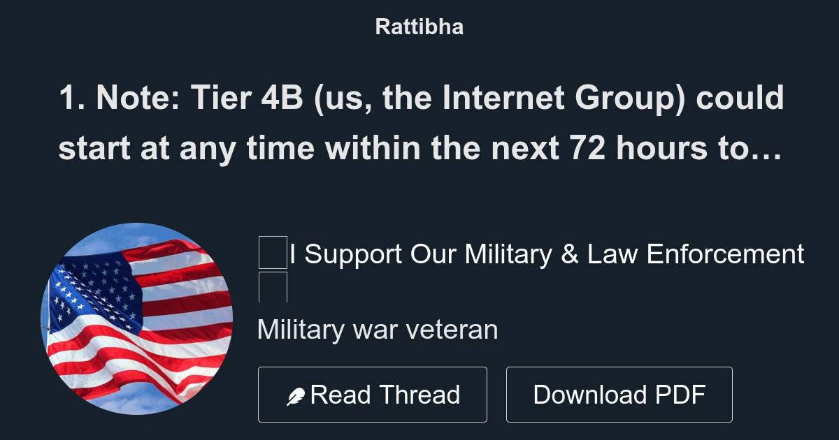 1. Note: Tier 4B (us, the Internet Group) could start at any time ...
