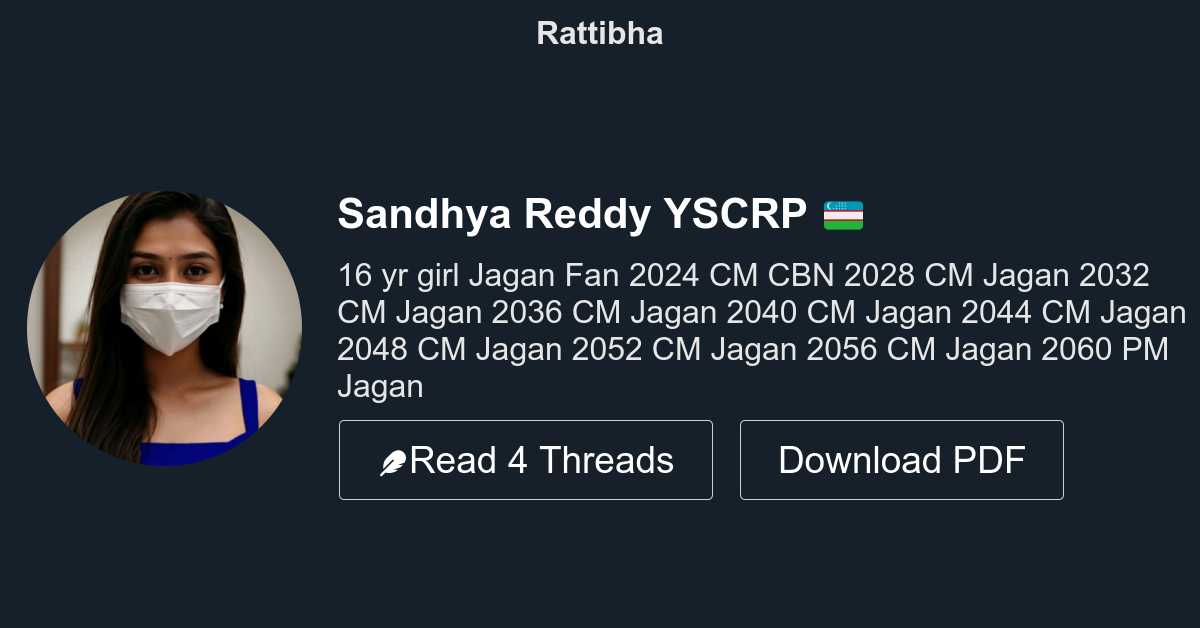 Threads from Sandhya Reddy YSCRP 🇺🇿 - Rattibha