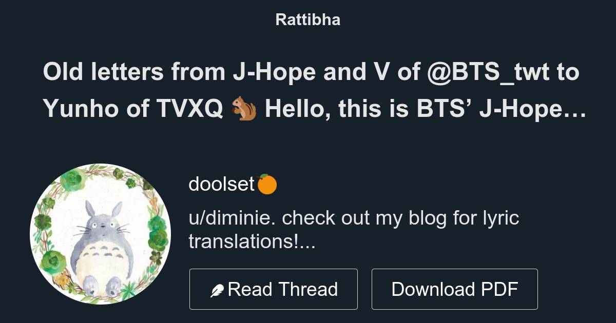 Old letters from J-Hope and V of @BTS_twt to Yunho of TVXQ 🐿 Hello, this is BTS’ J-Hope‼️ ...