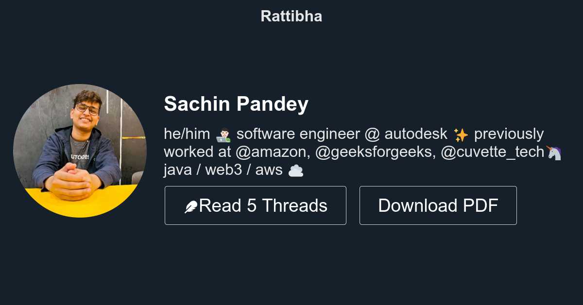 Threads from Sachin Pandey - Rattibha