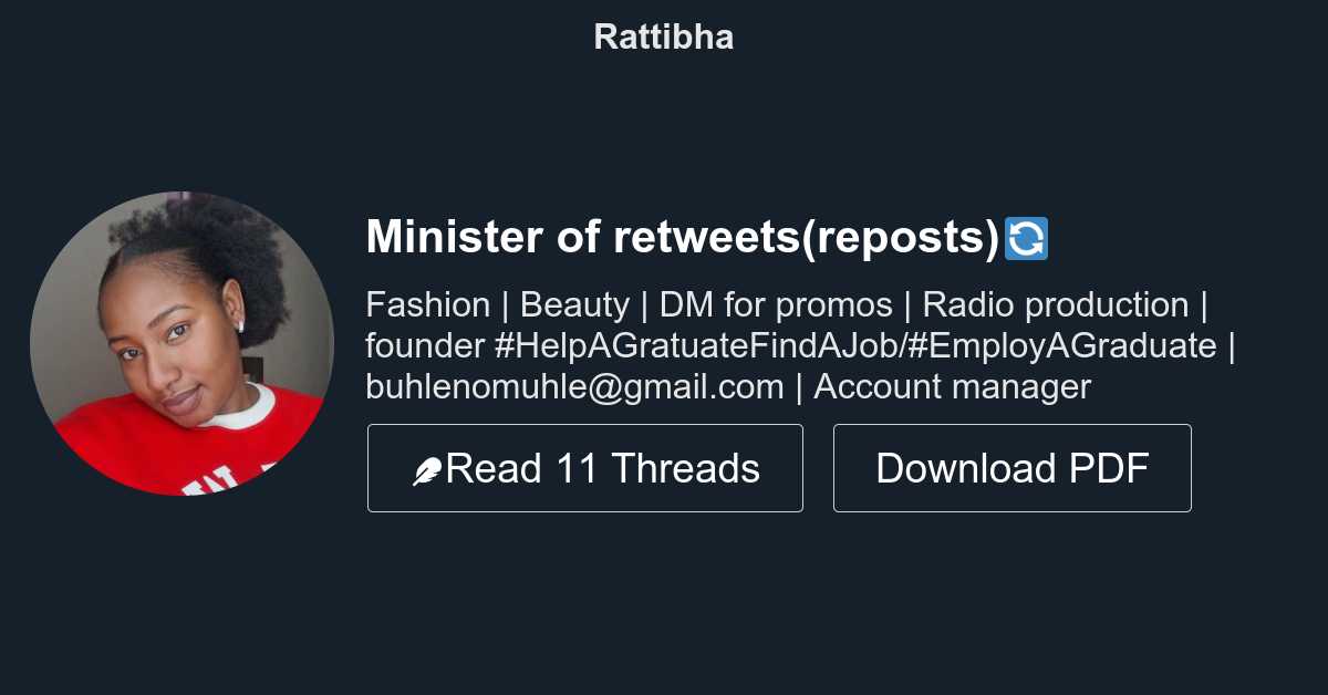 Threads from Minister of retweets(reposts)🔄 - Rattibha