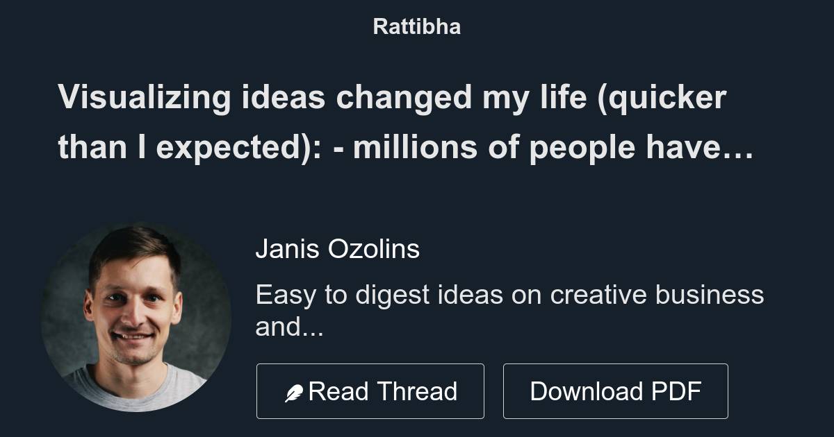 Visualizing ideas changed my life (quicker than I expected): - millions ...