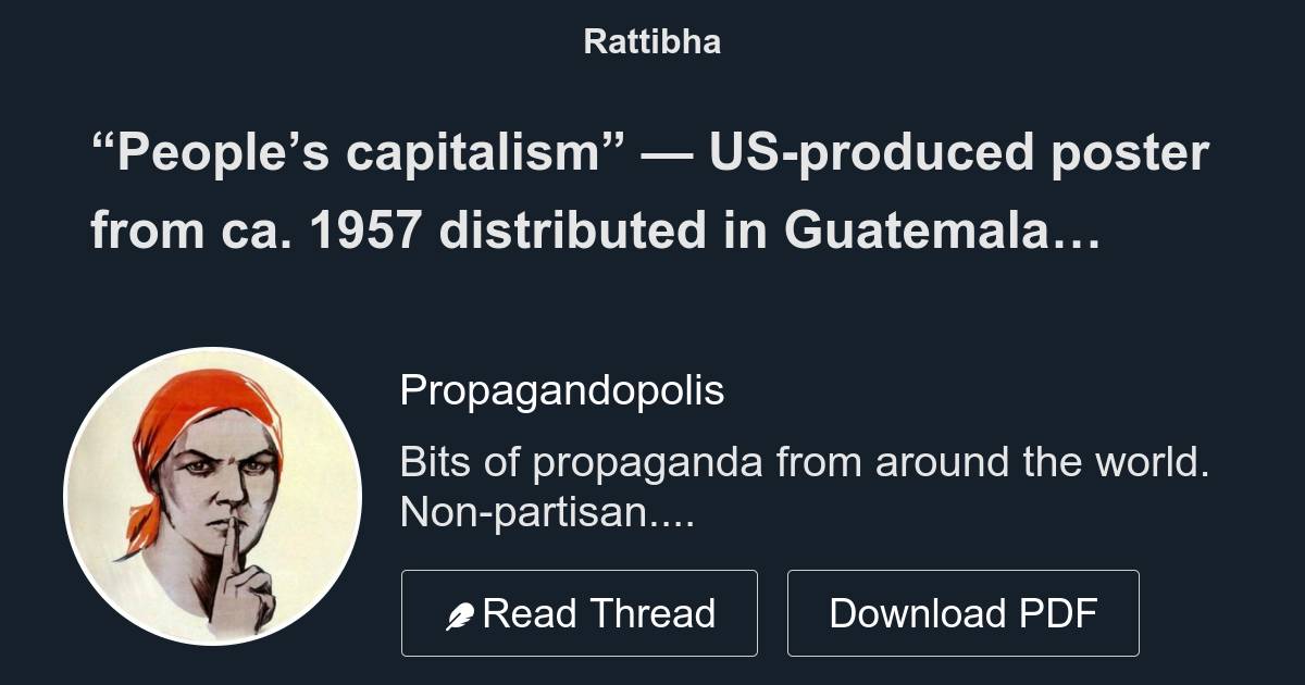 “People’s capitalism” — US-produced poster from ca. 1957 distributed in ...