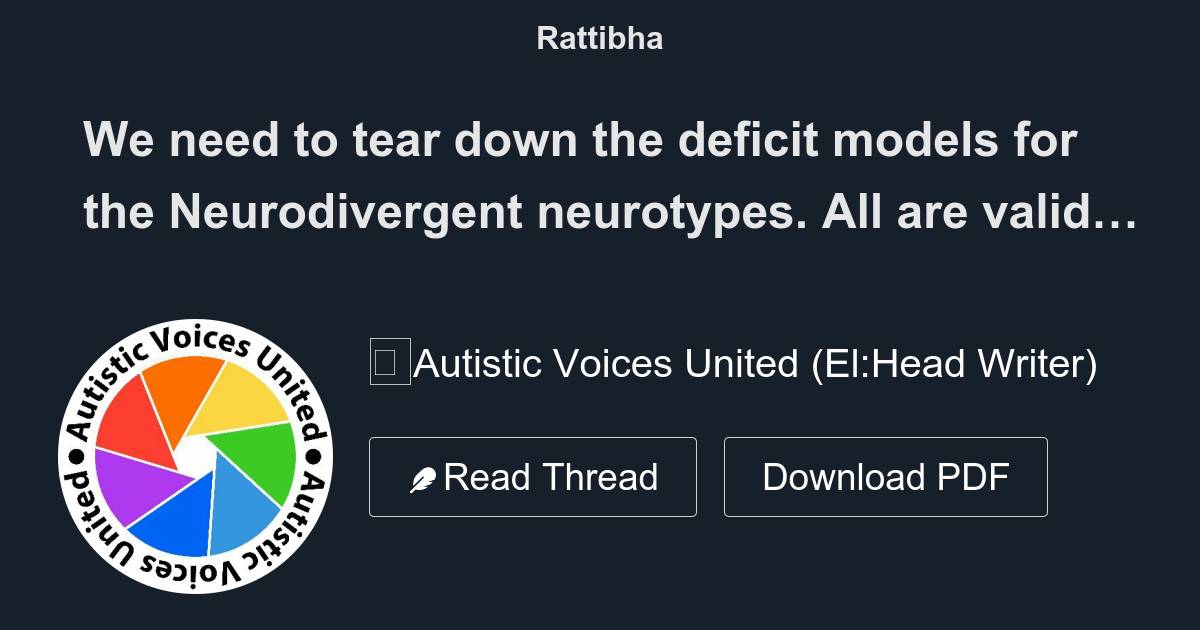 We need to tear down the deficit models for the Neurodivergent ...