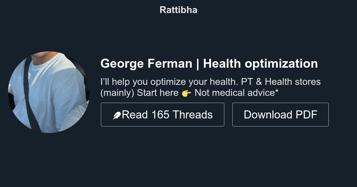 Threads from George Ferman - Rattibha