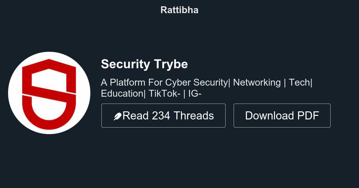 Threads from Security Trybe - Rattibha