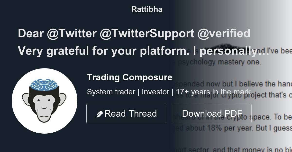 Dear @Twitter @TwitterSupport @verified Very grateful for your platform ...