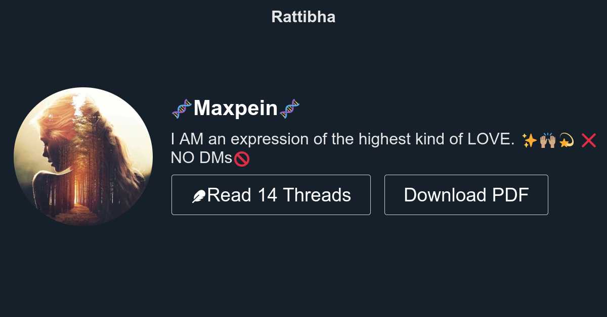 Threads from 🧬Maxpein🧬 - Rattibha
