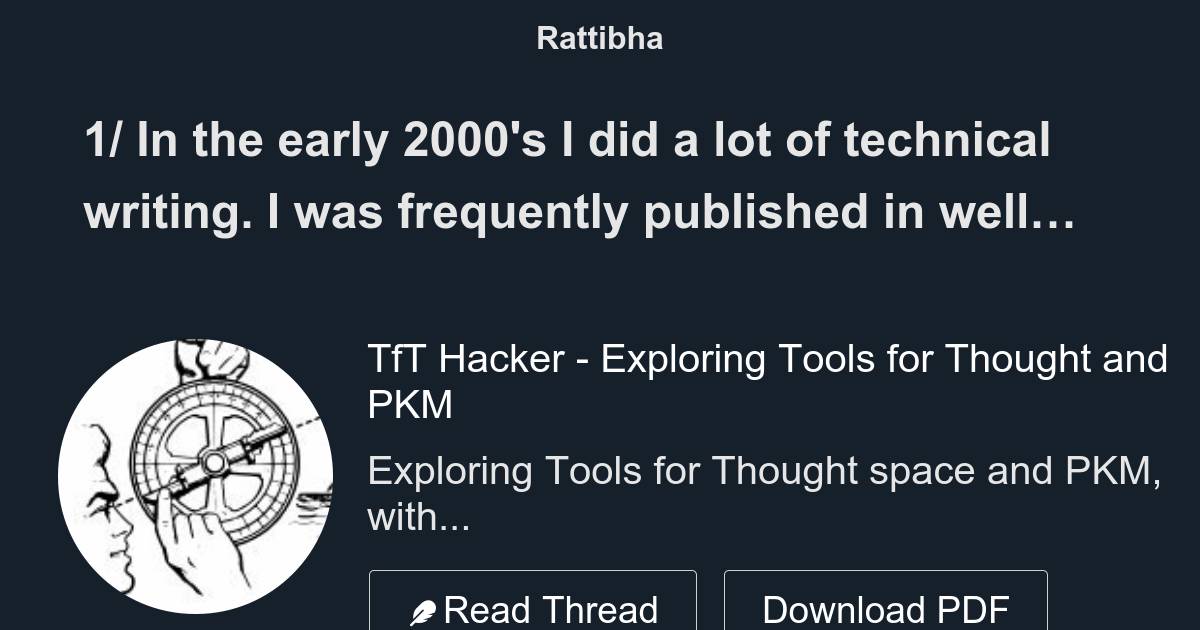 1/ In the early 2000's I did a lot of technical writing. I was ...