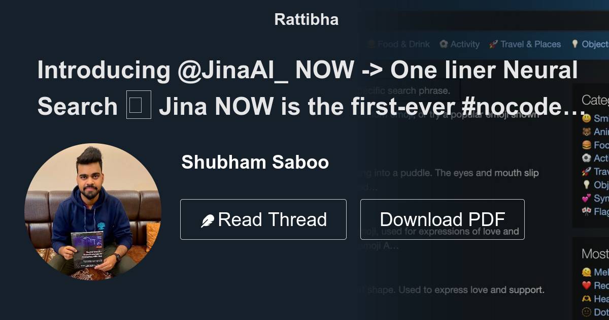 Introducing @JinaAI_ NOW -> One liner Neural Search 🔎 Jina NOW is the first-ever #nocode ...