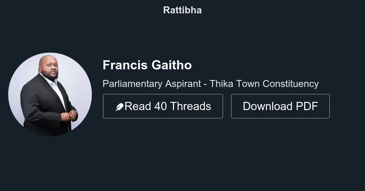 Threads from Francis Gaitho - Rattibha