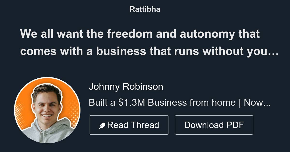 We all want the freedom and autonomy that comes with a business that ...