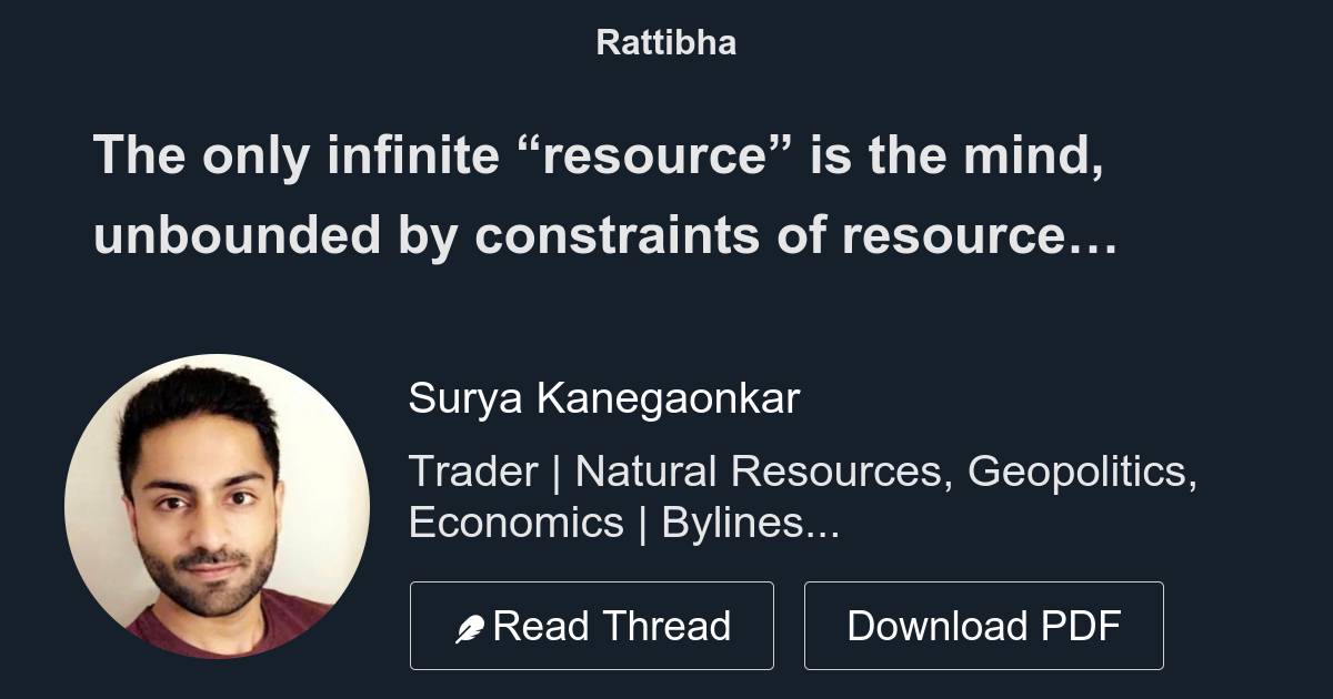 The only infinite “resource” is the mind, unbounded by constraints of ...