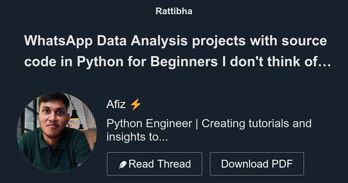 WhatsApp Data Analysis projects with source code in Python for Beginners I don't think of anyone ...