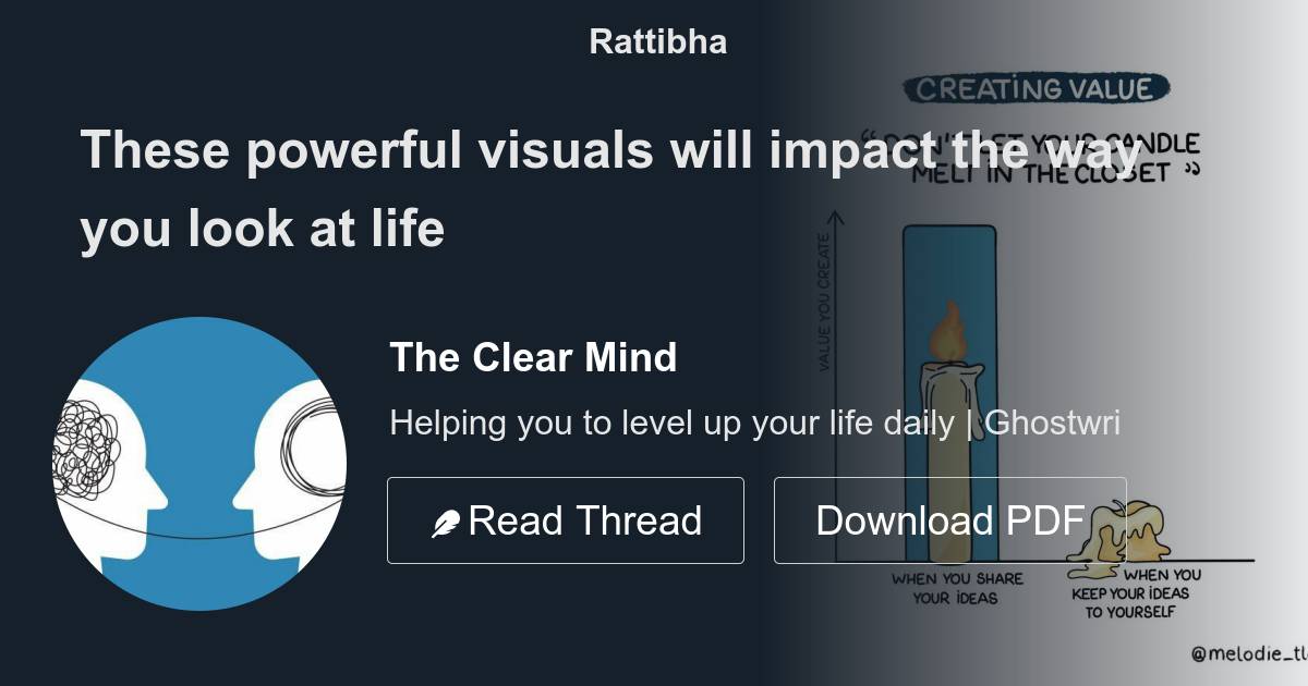 These powerful visuals will impact the way you look at life - Thread from The Clear Mind ...