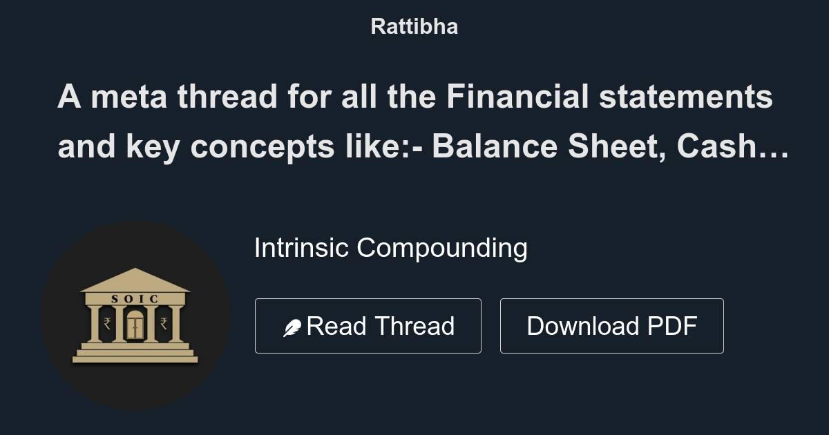 A meta thread for all the Financial statements and key concepts like ...