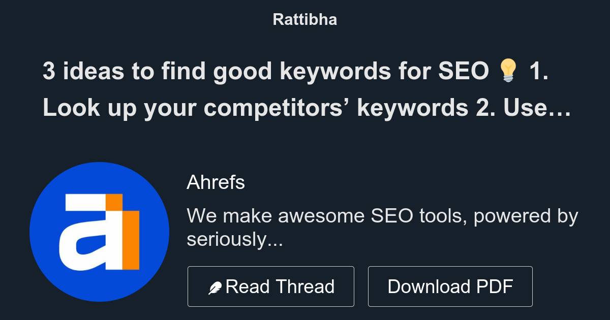 3 ideas to find good keywords for SEO 💡 1. Look up your competitors ...