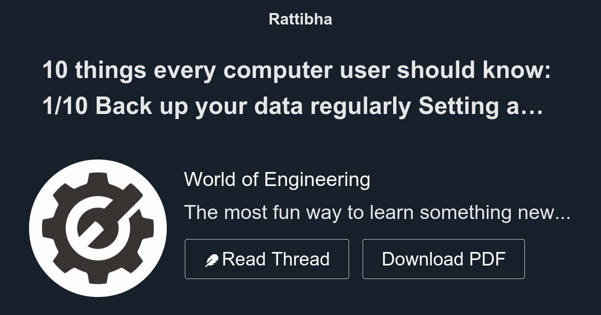10 things every computer user should know: 1/10 Back up your data ...