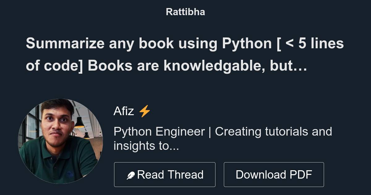 Summarize any book using Python