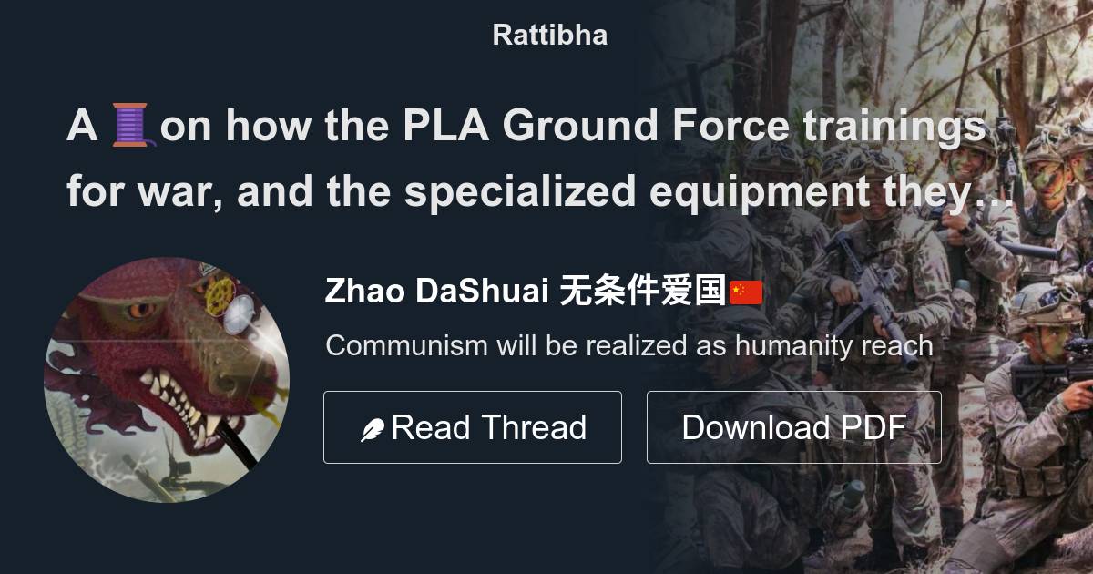 A 🧵on how the PLA Ground Force trainings for war, and the specialized ...