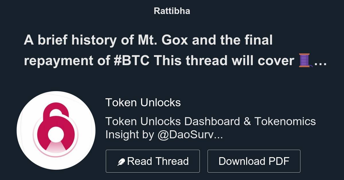 A brief history of Mt. Gox and the final repayment of #BTC This thread ...