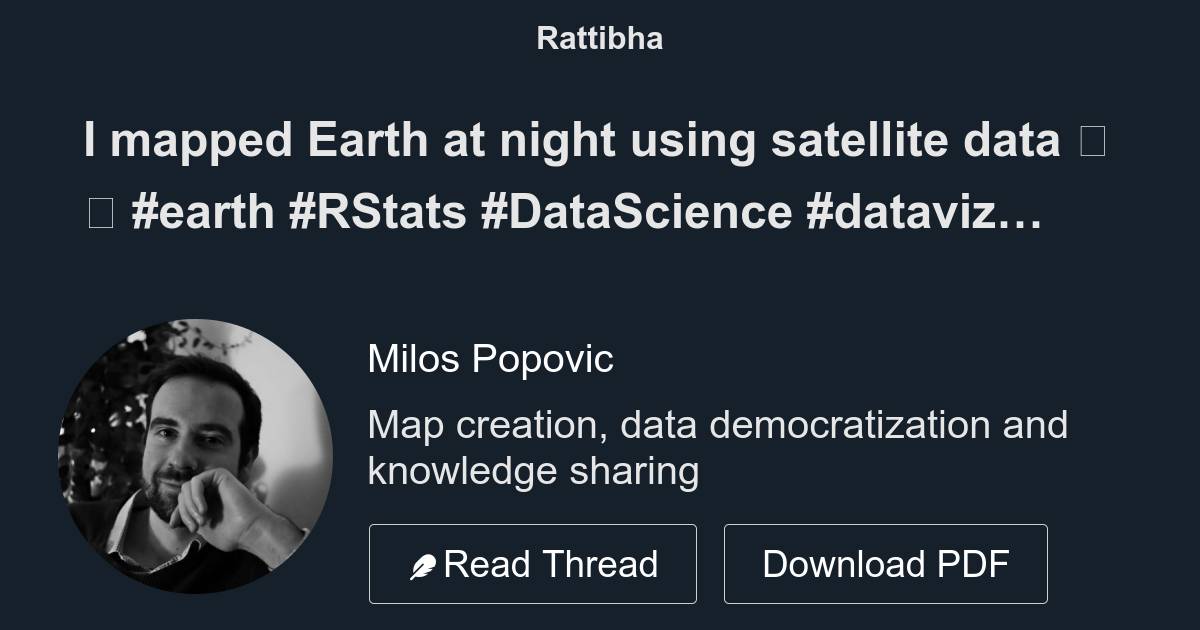 I mapped Earth at night using satellite data 🪩 #earth #RStats #DataScience #dataviz #maps # ...
