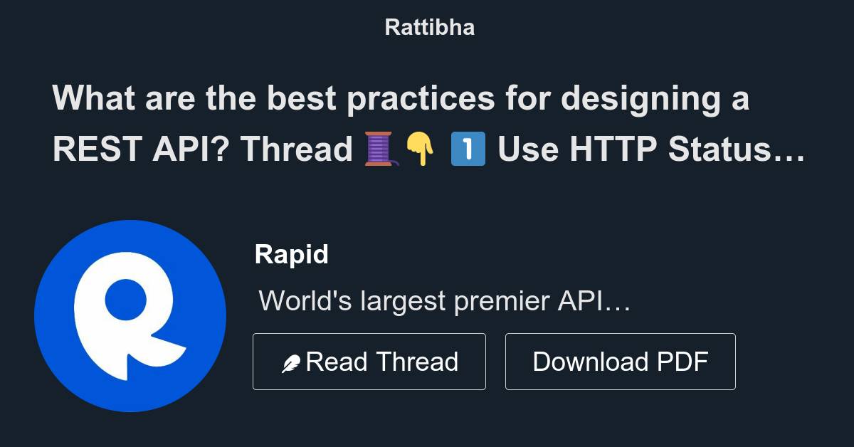 What are the best practices for designing a REST API? Thread 🧵👇 ...