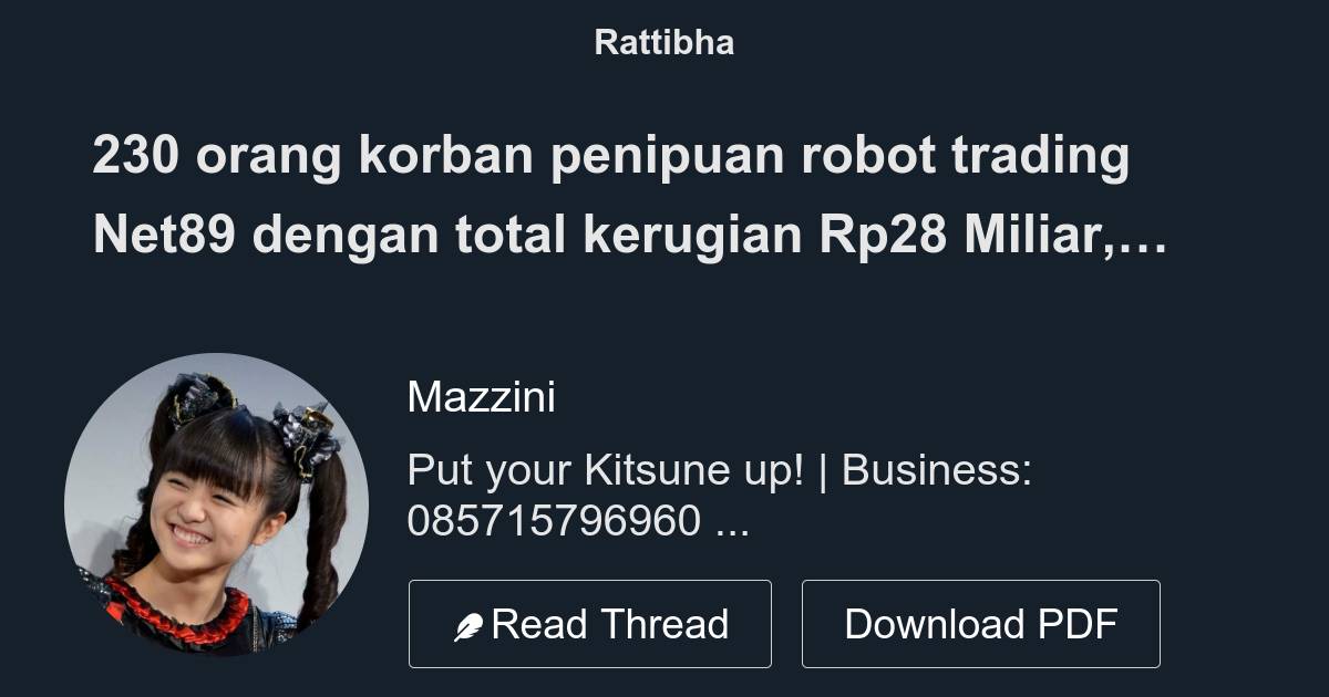 230 orang korban penipuan robot trading Net89 dengan total kerugian ...