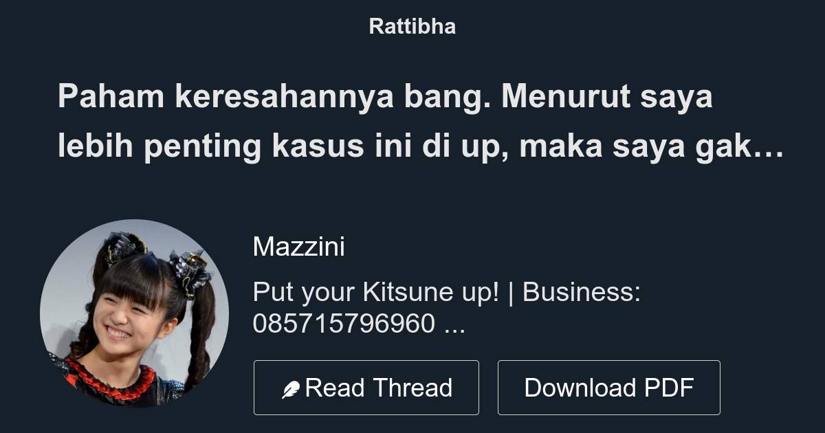 Paham keresahannya bang. Menurut saya lebih penting kasus ini di up, maka saya gak hapus ...
