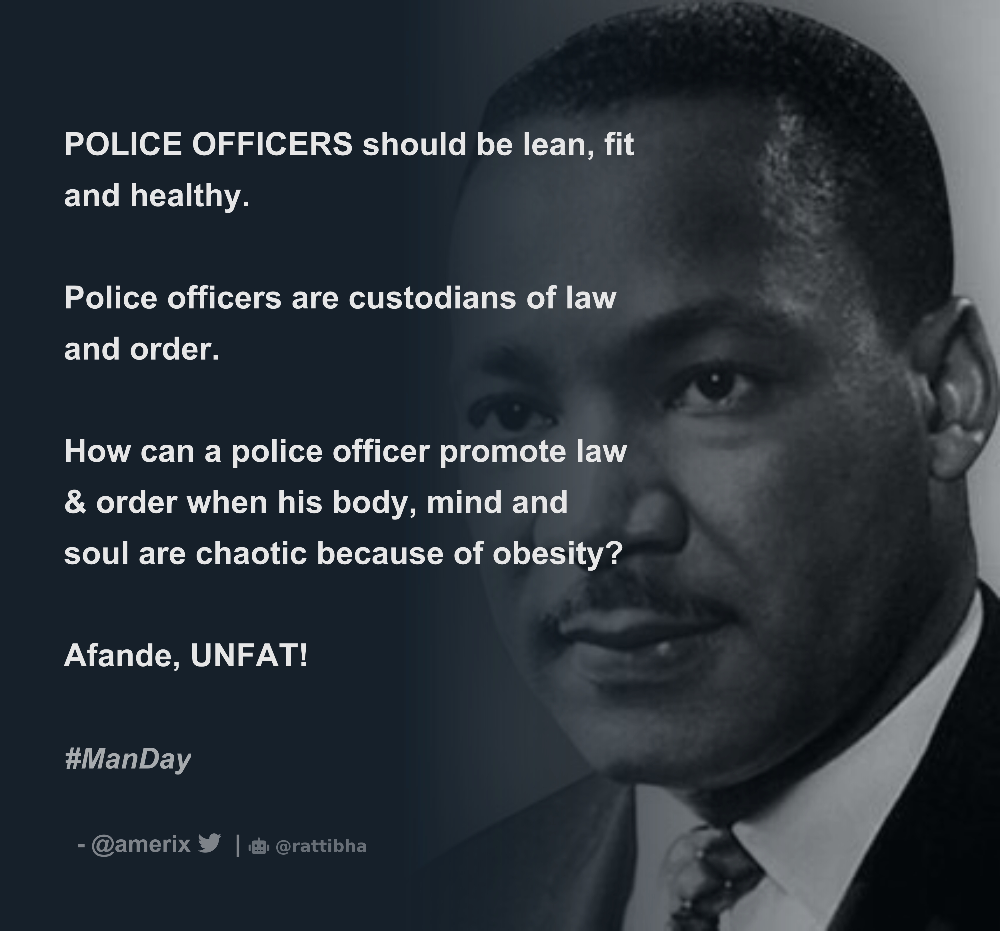 POLICE OFFICERS should be lean, fit and healthy. Police officers are ...