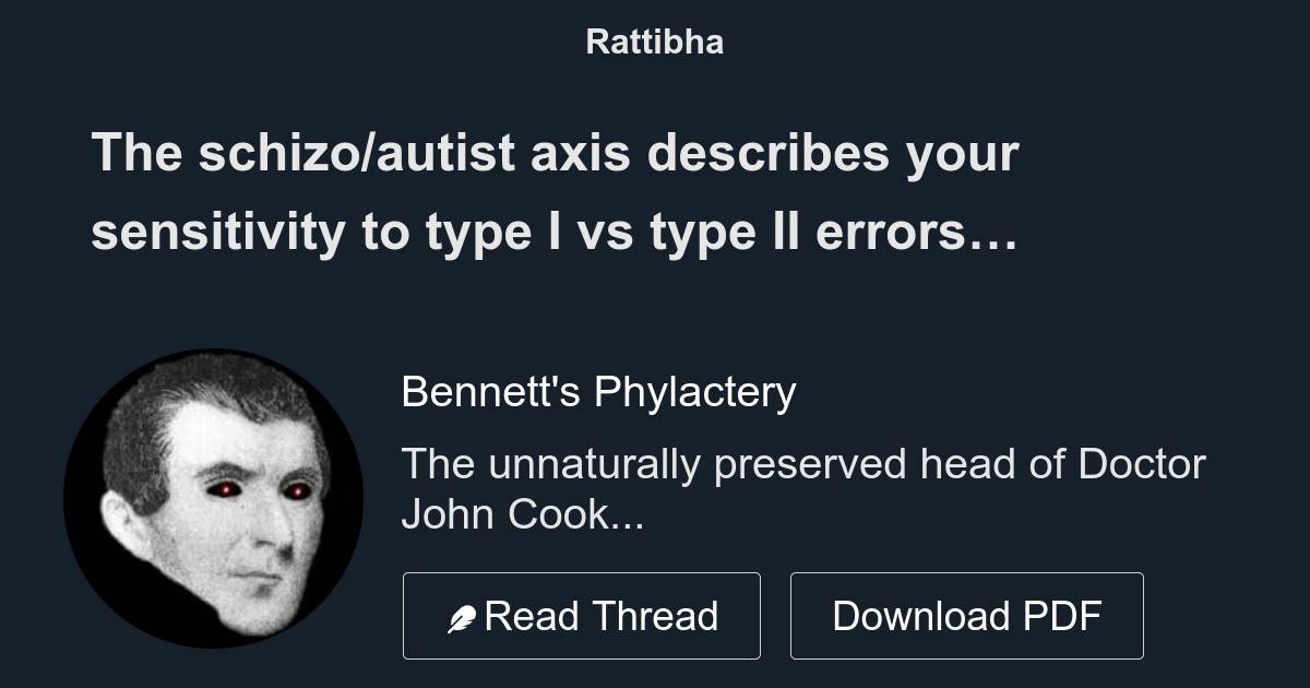 The schizo/autist axis describes your sensitivity to type I vs type II ...