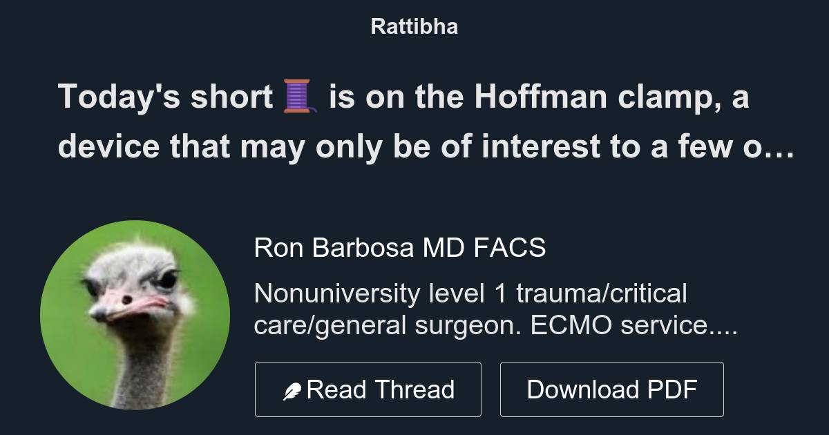 Today's short 🧵 is on the Hoffman clamp, a device that may only be of ...