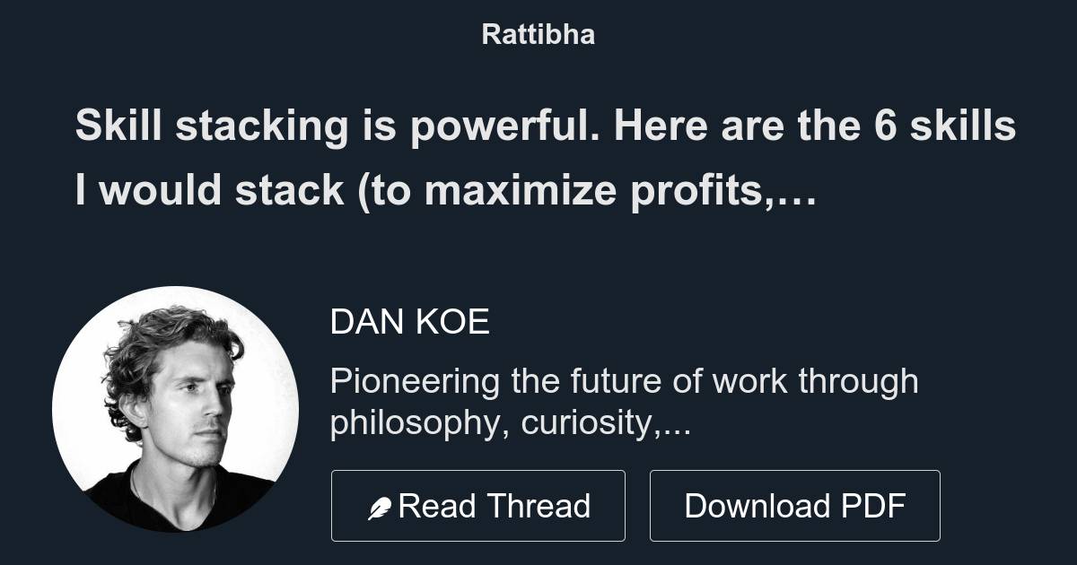 Skill stacking is powerful. Here are the 6 skills I would stack (to ...