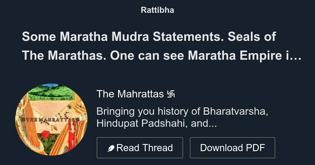 Some Maratha Mudra Statements. Seals of The Marathas. One can see ...