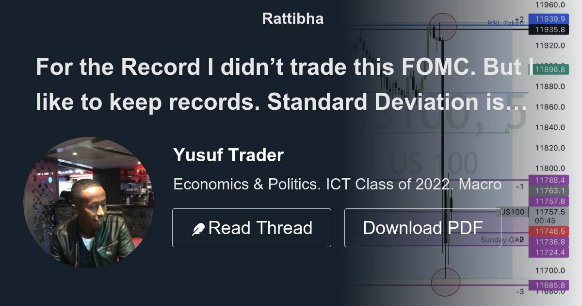 For the Record I didn’t trade this FOMC. But I like to keep records. Standard Deviation is ...