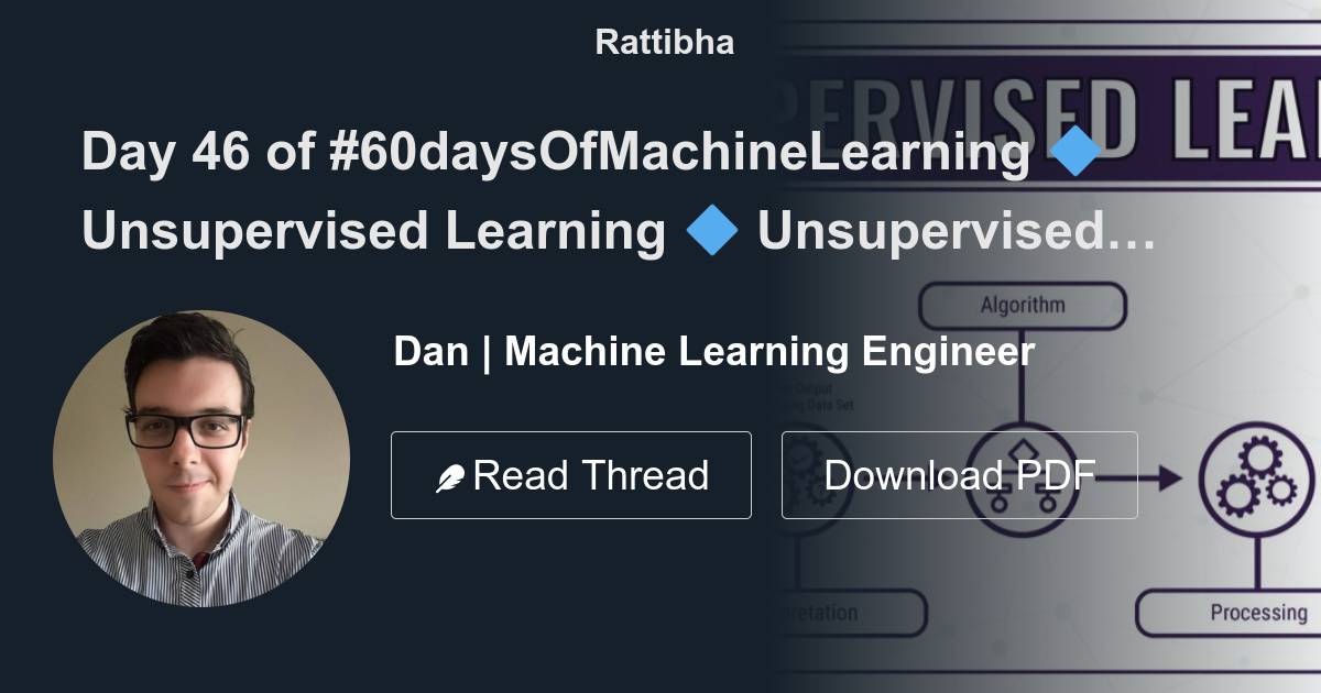 Day 46 of #60daysOfMachineLearning 🔷 Unsupervised Learning 🔷 ...