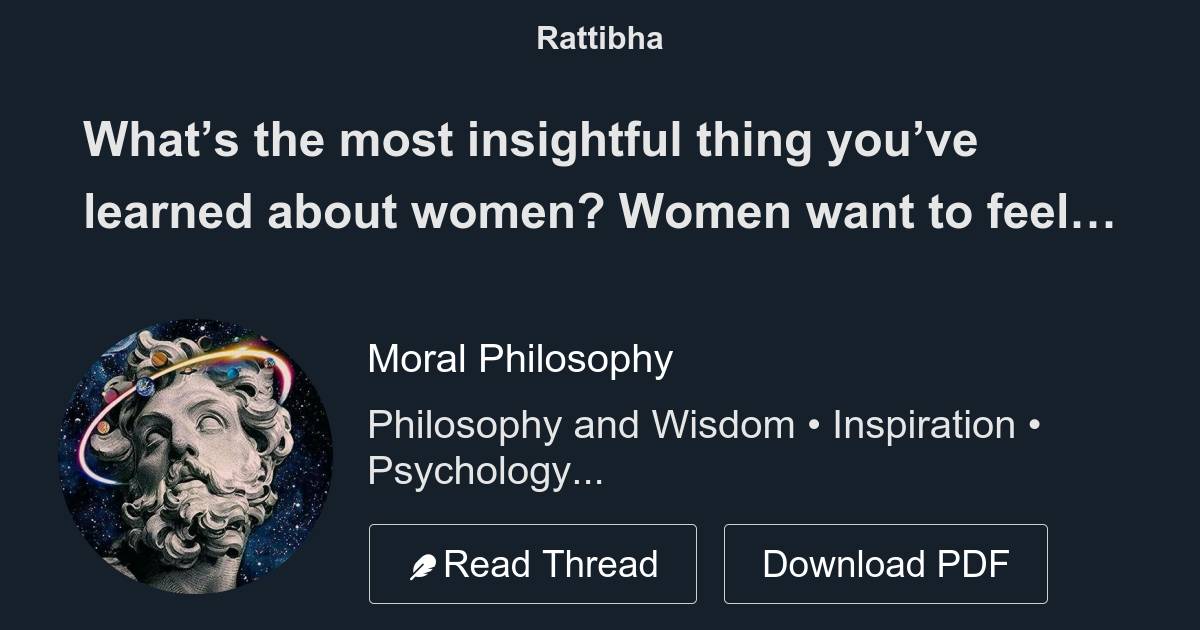 What’s the most insightful thing you’ve learned about women? - Thread ...