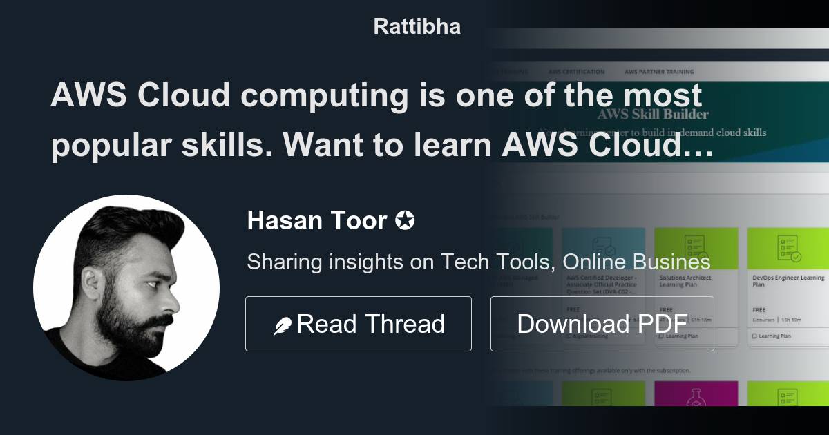 AWS Cloud computing is one of the most popular skills. Want to learn AWS Cloud Computing? Here ...