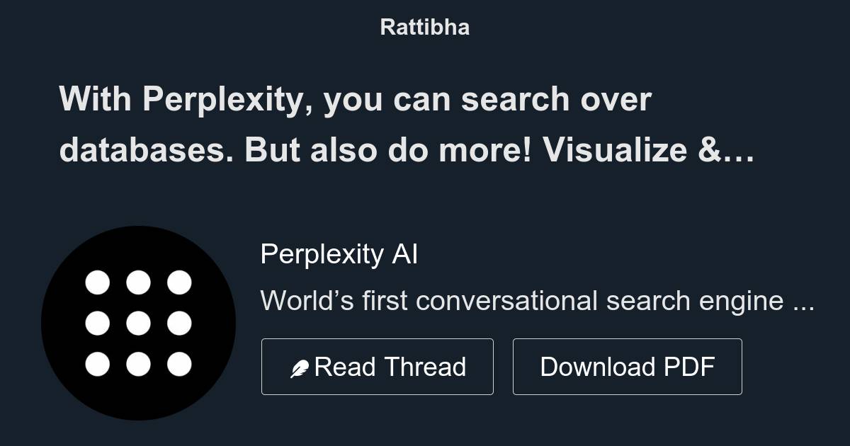 With Perplexity, you can search over databases. But also do more ...