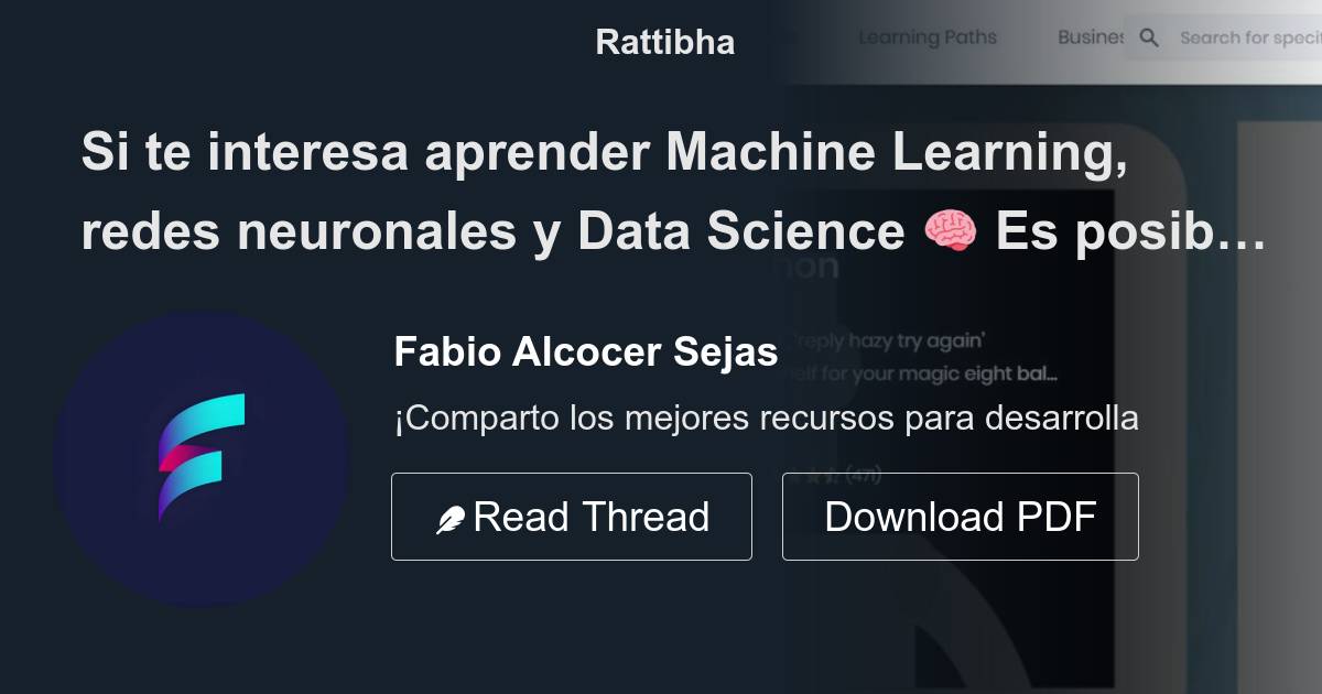 Si te interesa aprender Machine Learning, redes neuronales y Data ...