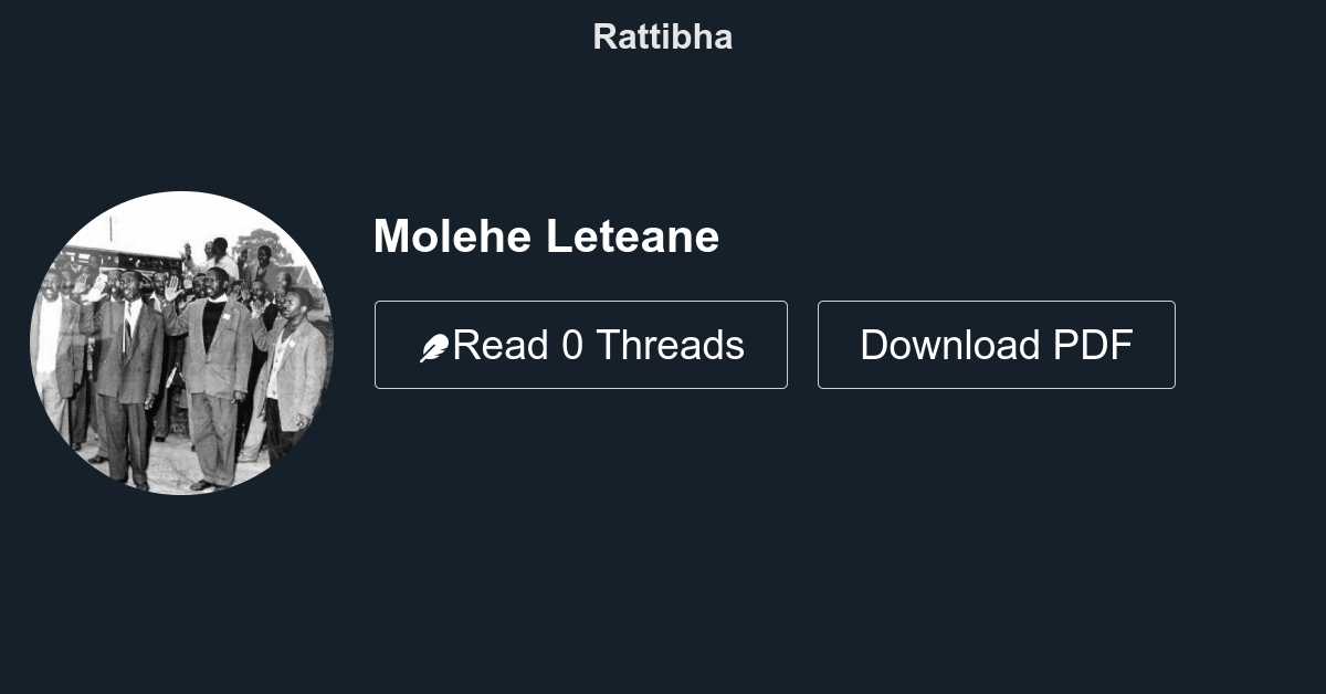 Threads from Molehe Leteane - Rattibha